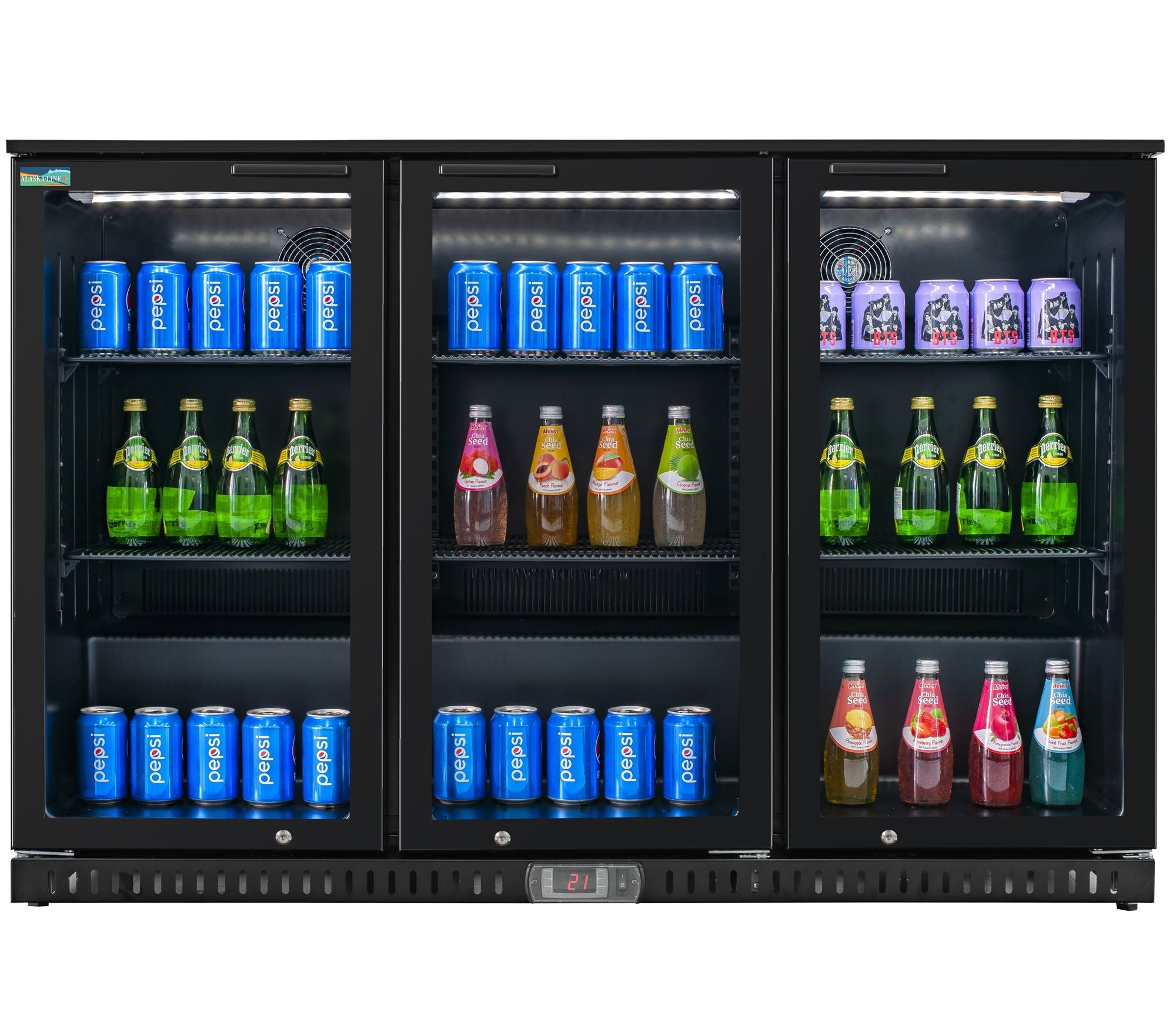 53'' Alaska-Line Back Bar Three Door Cooler Sliding Door HIT-24 | SINCO ...