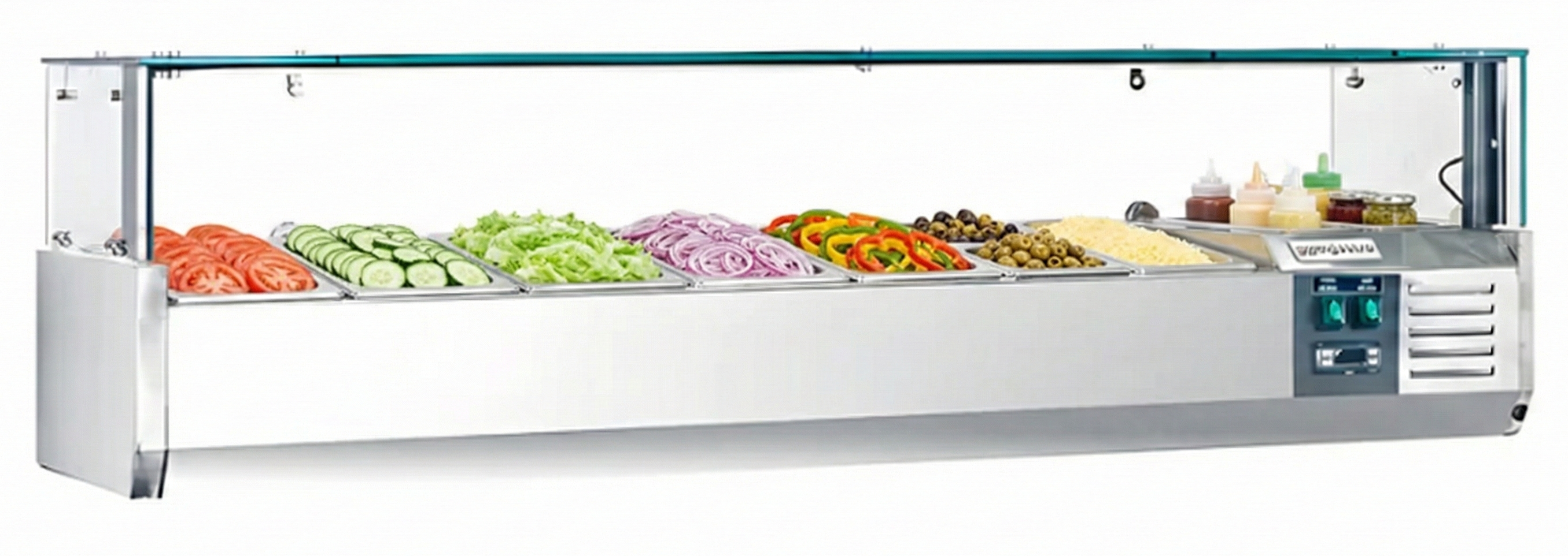 60" CHEF Refrigerated Countertop Topping Rail VRXH-1500/380 | SINCO ...