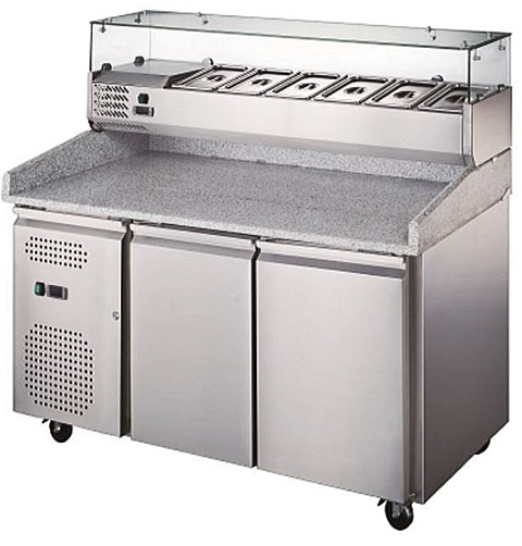 59'' CHEF Double Door Marble Top Prep Table PZ-2600TN | SINCO Food ...