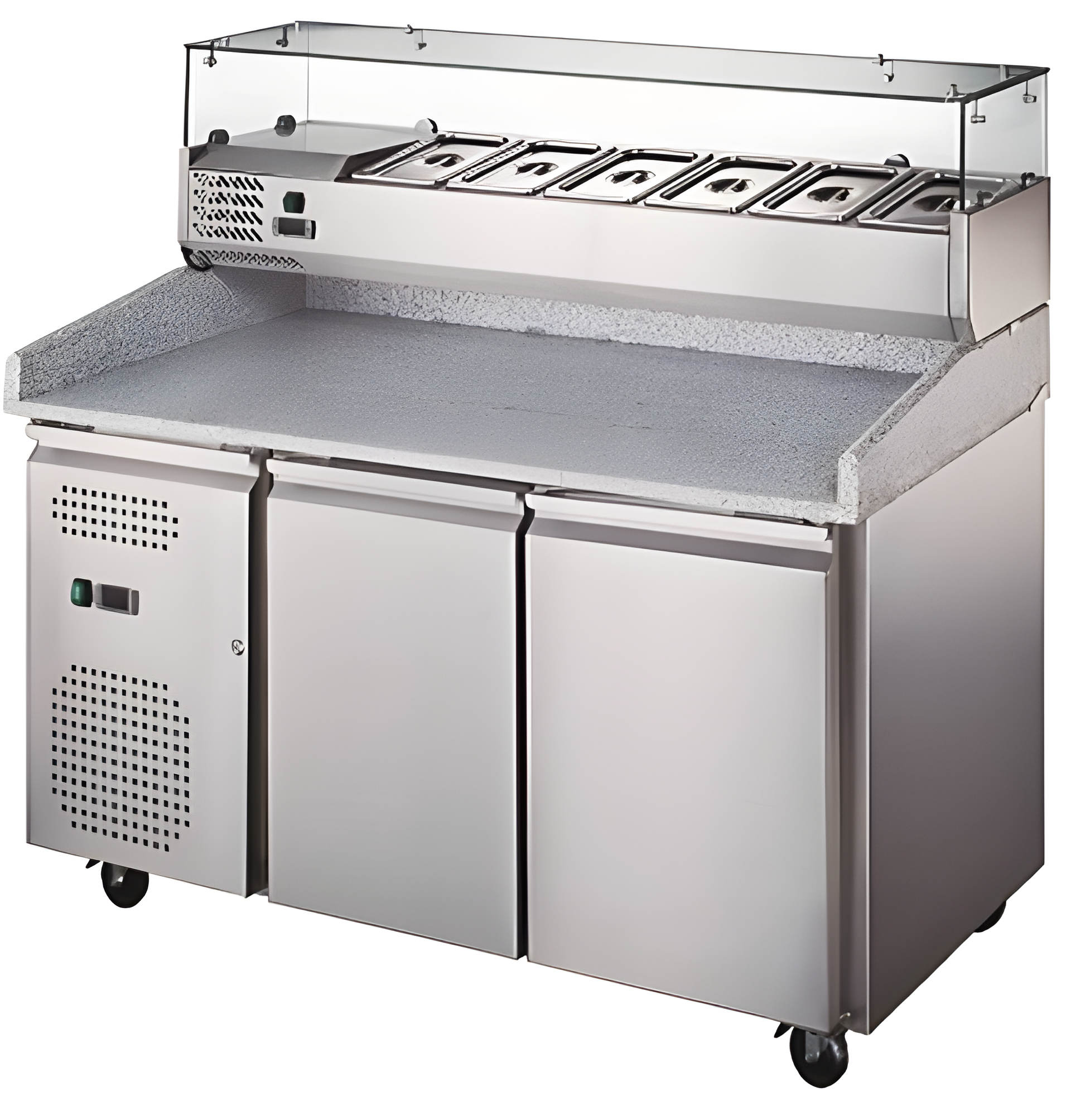 59'' CHEF Double Door Marble Top Prep Table PZ-2600TN | SINCO Food ...